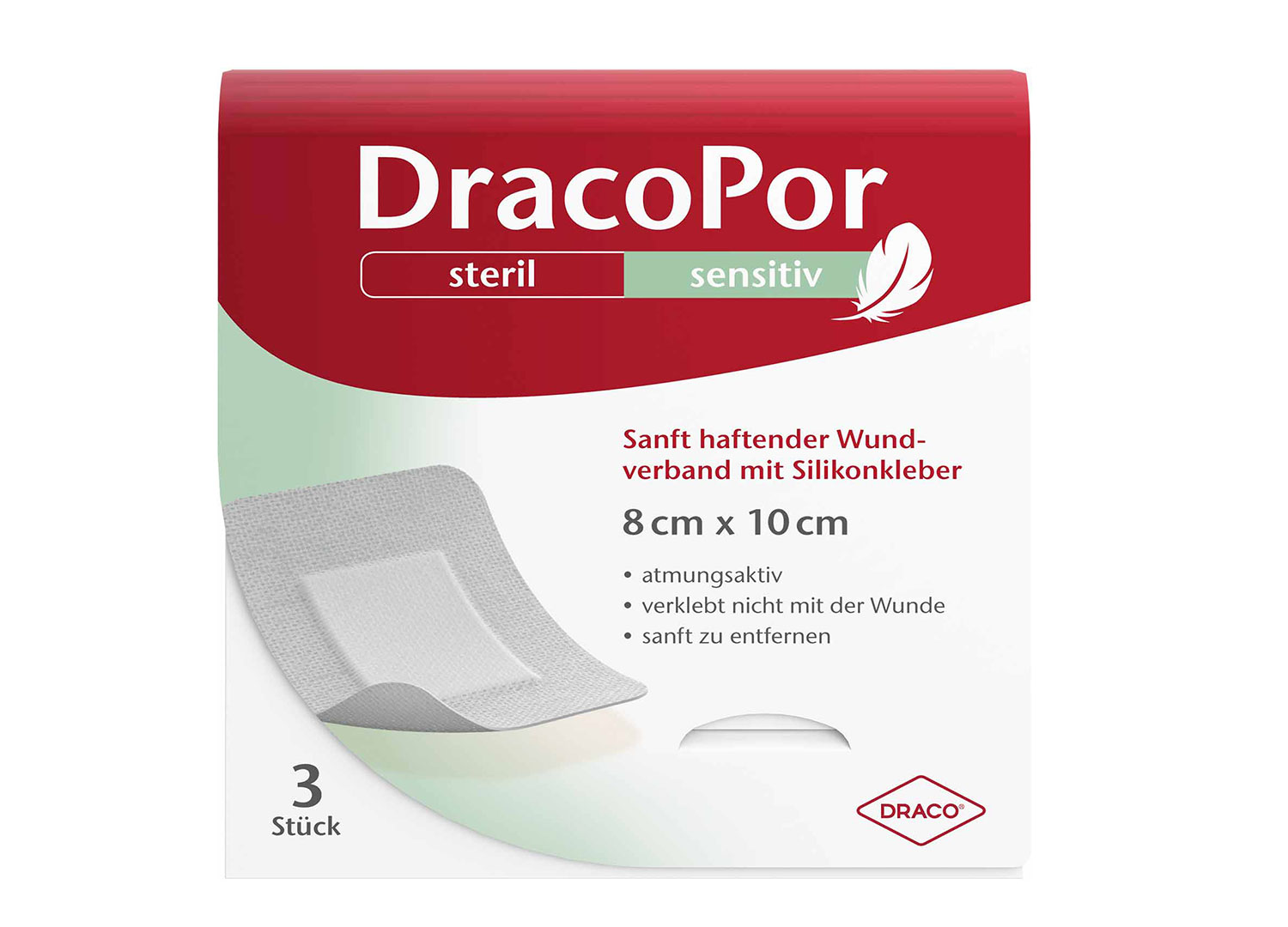 Hautschonende Pflaster mit Silikonkleber: DracoPor Sensitiv - DRACO